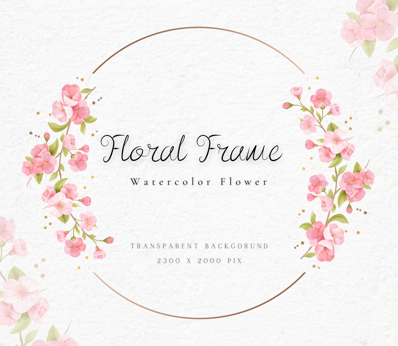 Pink Flower Circle Frame Png, Watercolor Flower Circle Wreath, Wedding ...