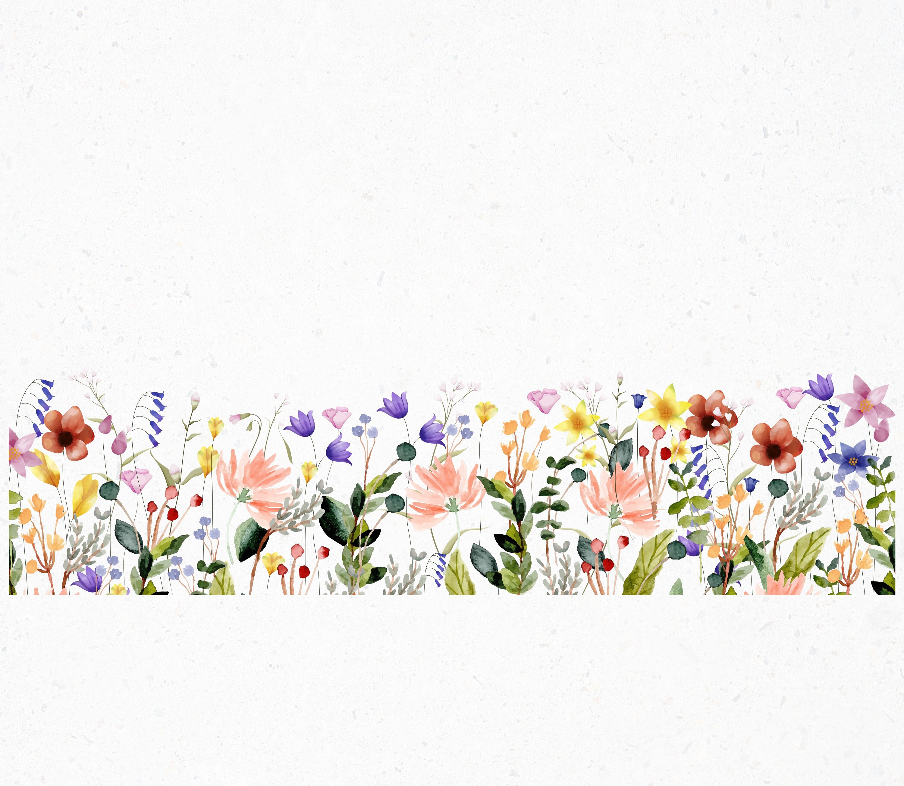 Wildflowers Border Clipart, Digital Clipart, Watercolor Floral Border ...