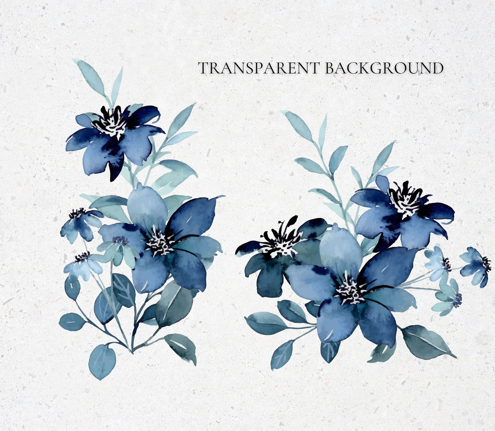 Watercolor Blue Flower Clipart Png, Blue Flowers PNG, Wedding Clipart ...