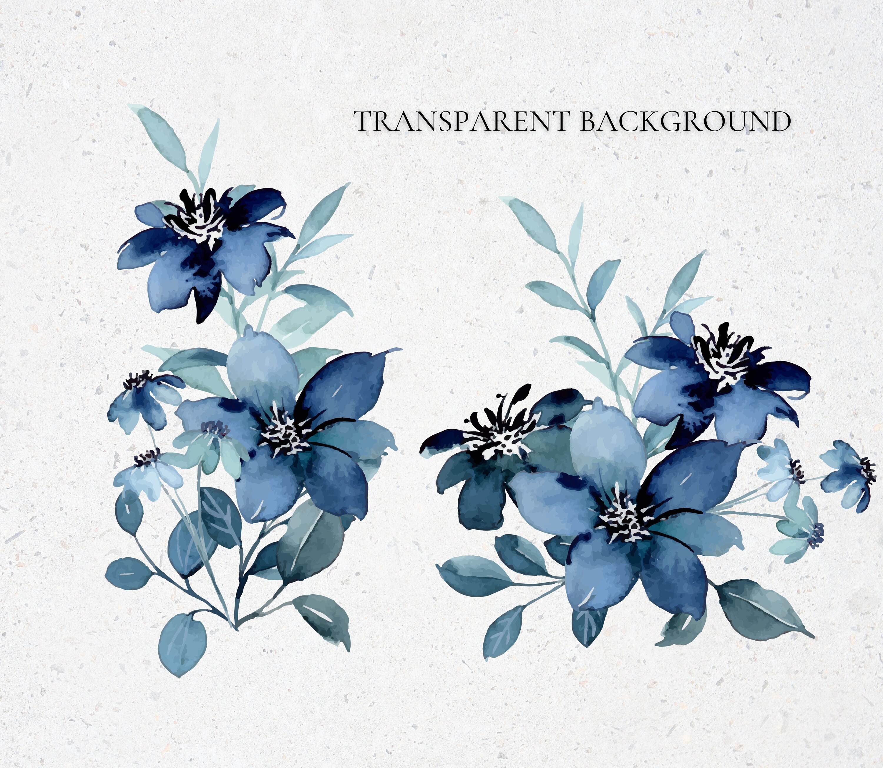 Watercolor Blue Flower Clipart Png, Blue Flowers PNG, Wedding Clipart ...