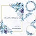 Watercolor Blue Flower Wreath Set, Blue Flower Clipart Png, Botanical ...