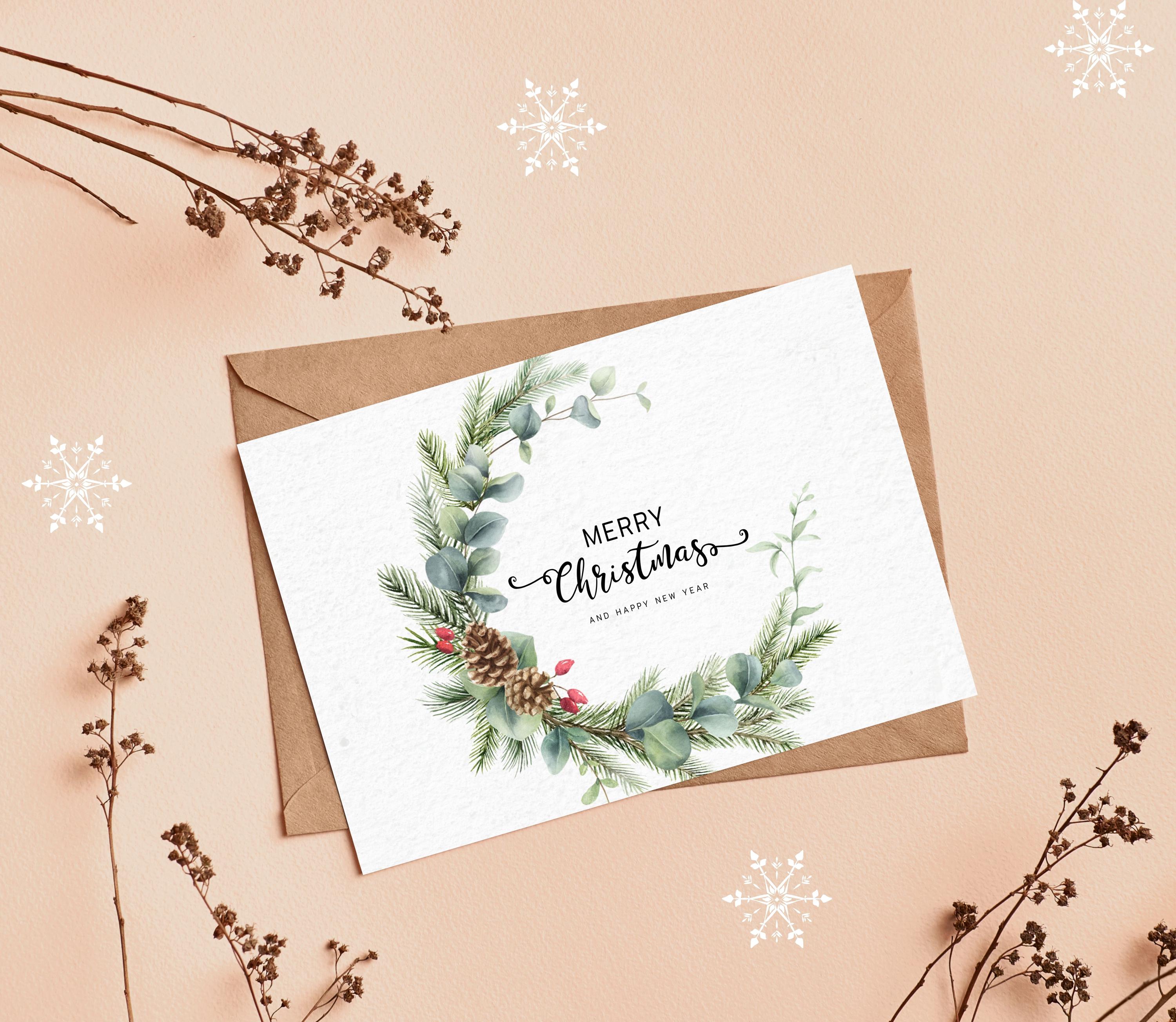 Watercolor Christmas Wreath Clipart: Holly PNG Frame (digital Download ...
