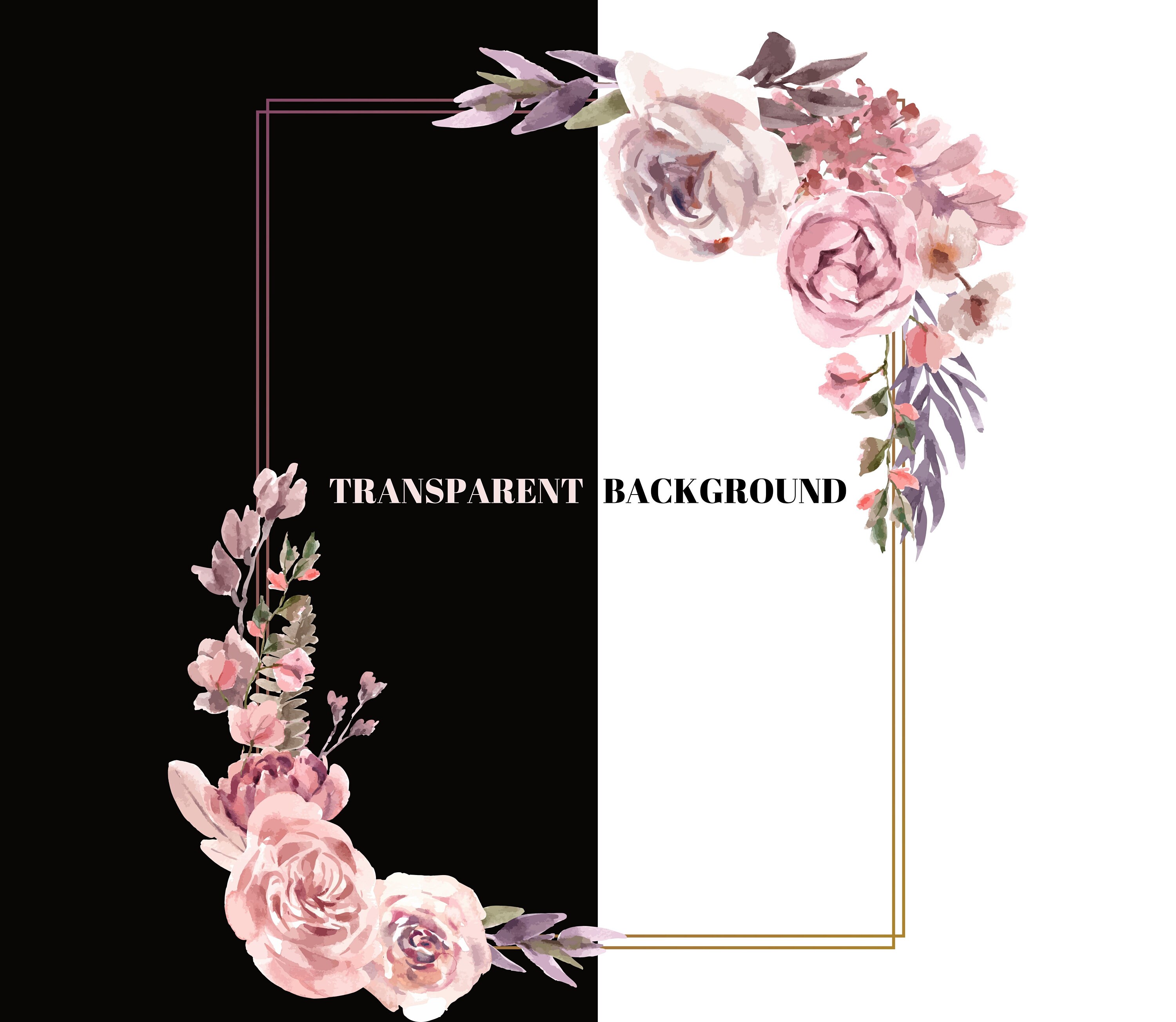 Watercolor Floral Frame Png, Dusty Wreath Png, Flower Wreath Clipart ...