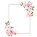 Watercolor Rose Flower Wreath Set, Flower Rectangle Wreath Png, Wreath ...