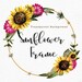 Sunflower Frame Png, Sunflower Gold Wreath, Sunflower Clipart PNG ...