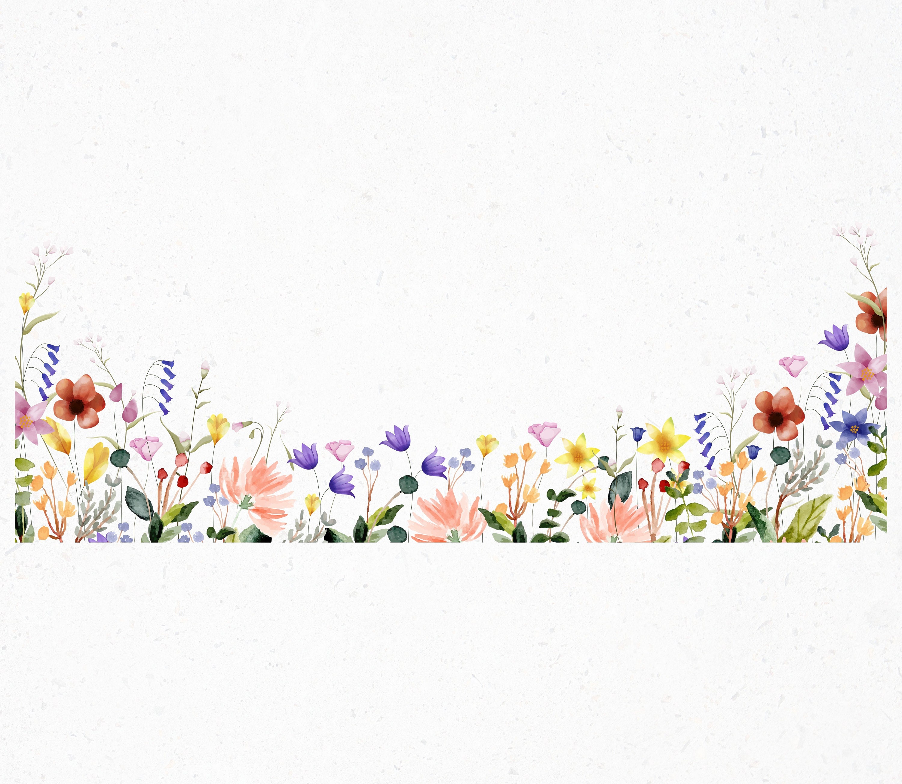 Wildflowers Border Clipart, Digital Clipart, Watercolor Floral Border ...