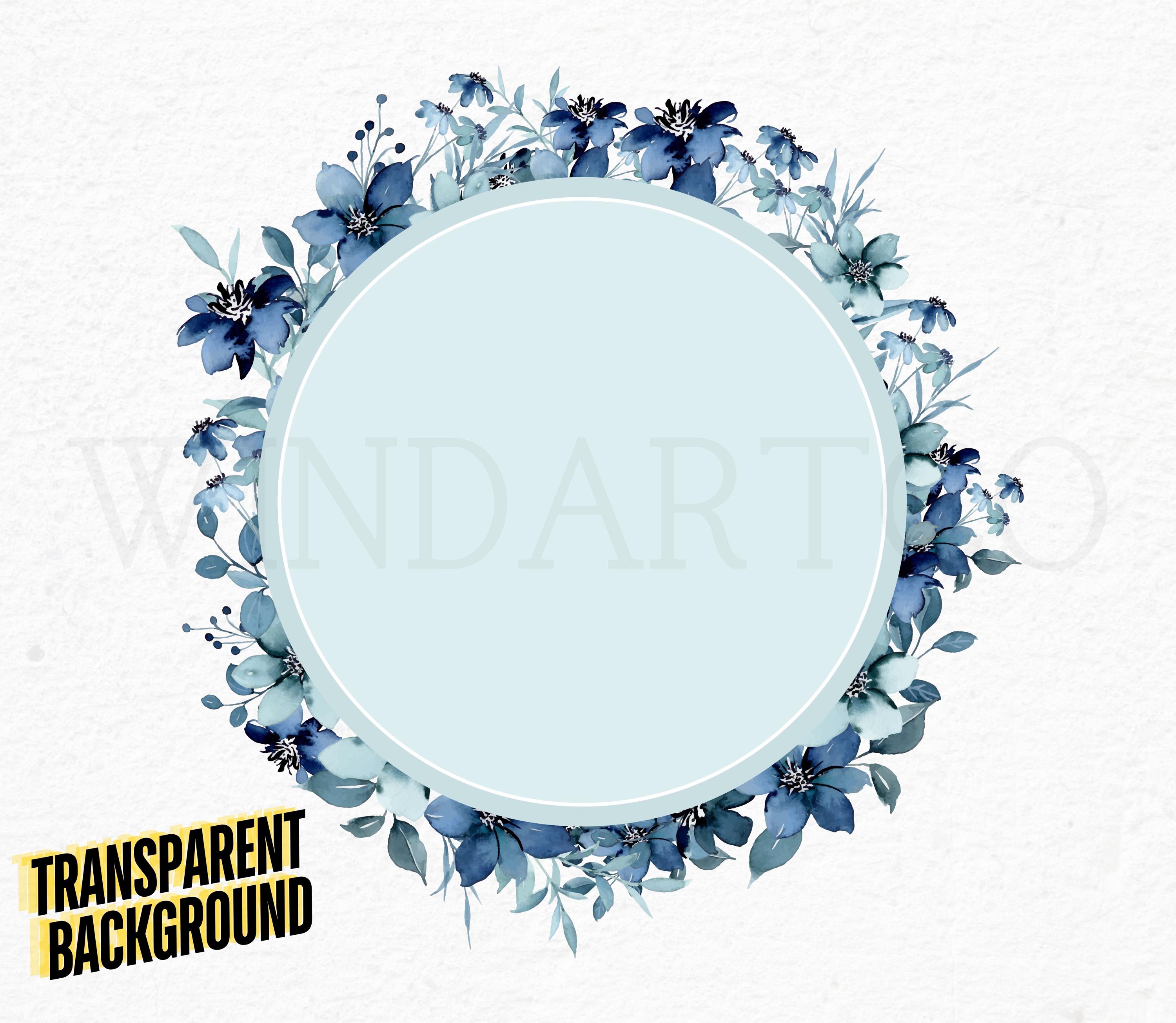 Watercolor Blue Floral Set, Blue Flower Clipart Png, Botanical Wedding ...