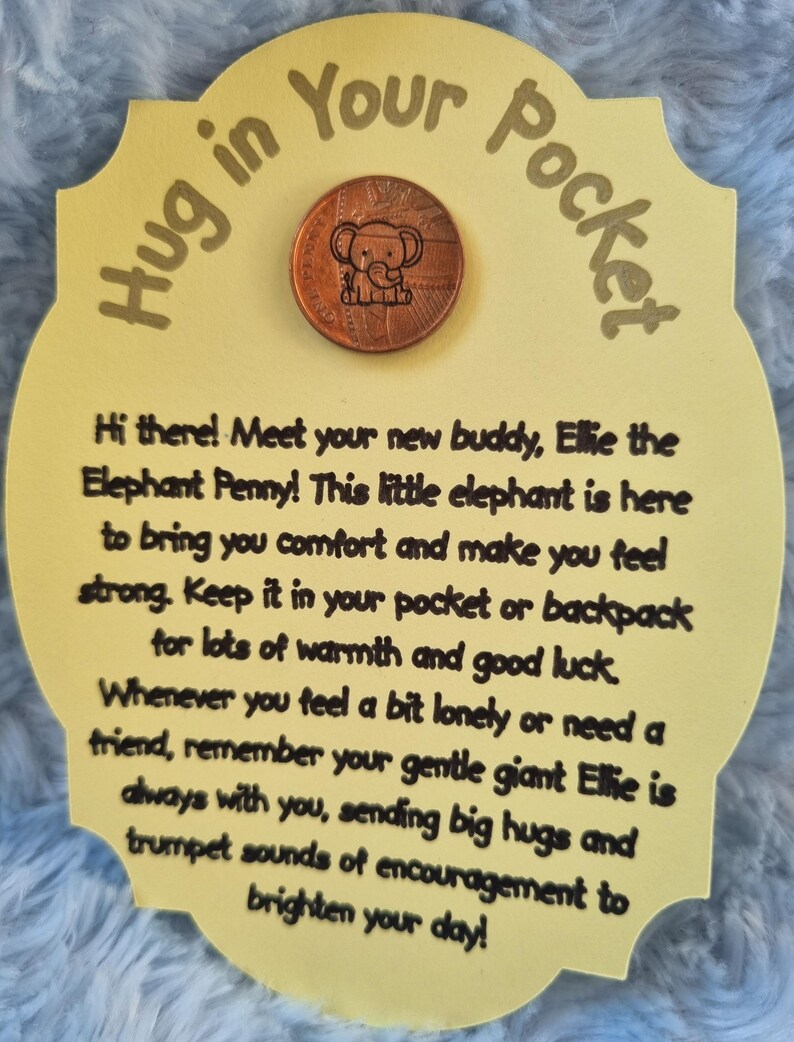 Pocket Hug Coin - Ellie the Elephant Edition - Etsy Australia