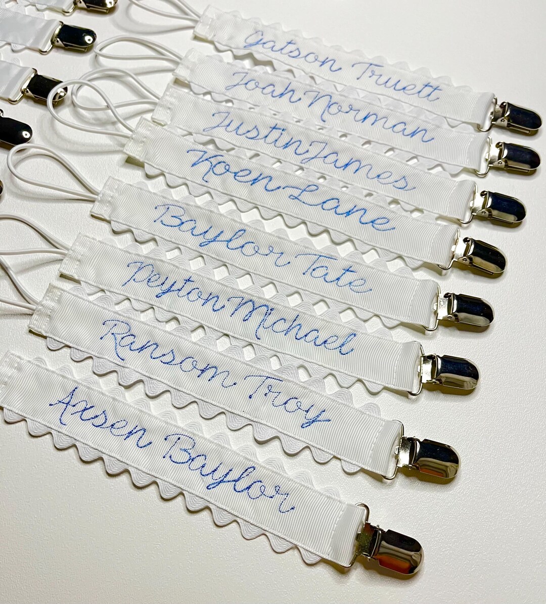 Embroidered Pacifier Clips - Etsy