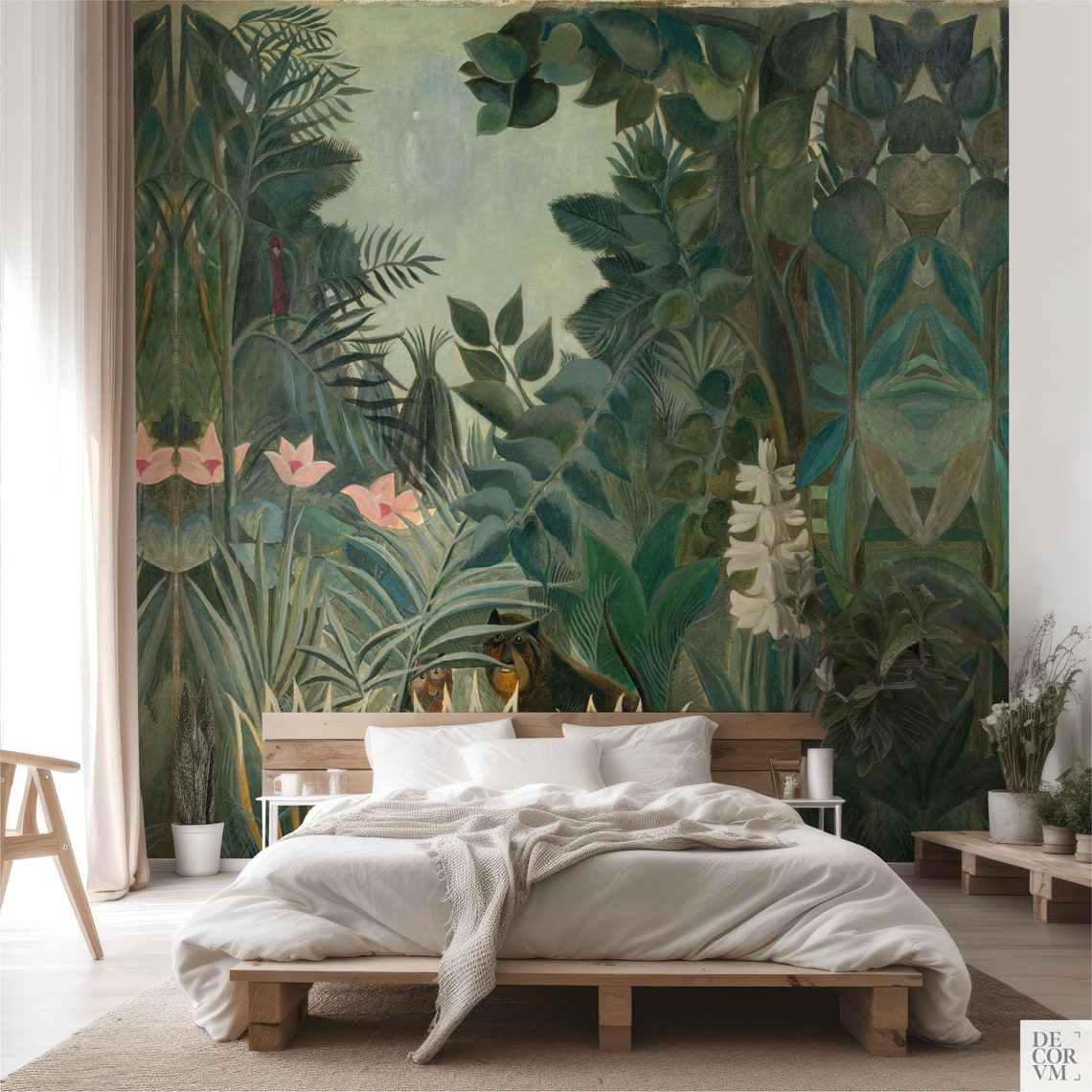 Jungle Wallpaper, Henri Rousseau Wall Mural the Equatorial Jungle, Peel ...