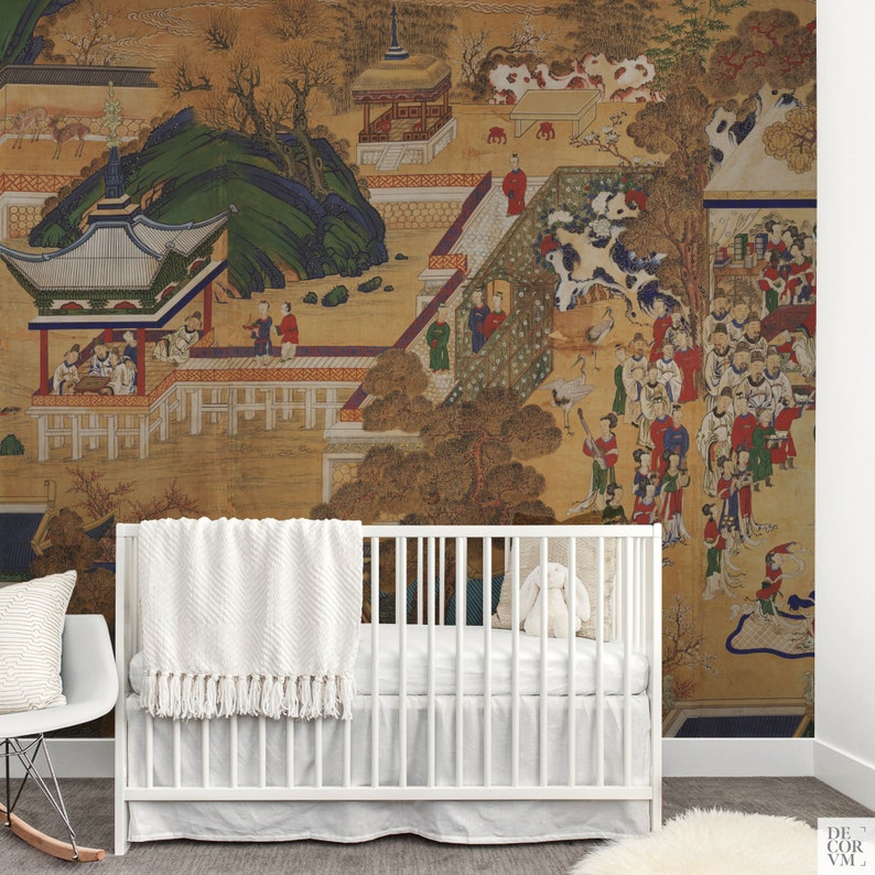 Antique Korean Panel Wallpaper Reproduction From the 18th Century ...