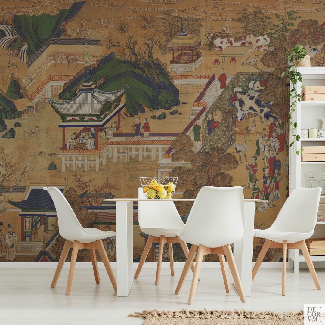 Antique Korean Panel Wallpaper Reproduction From the 18th Century ...