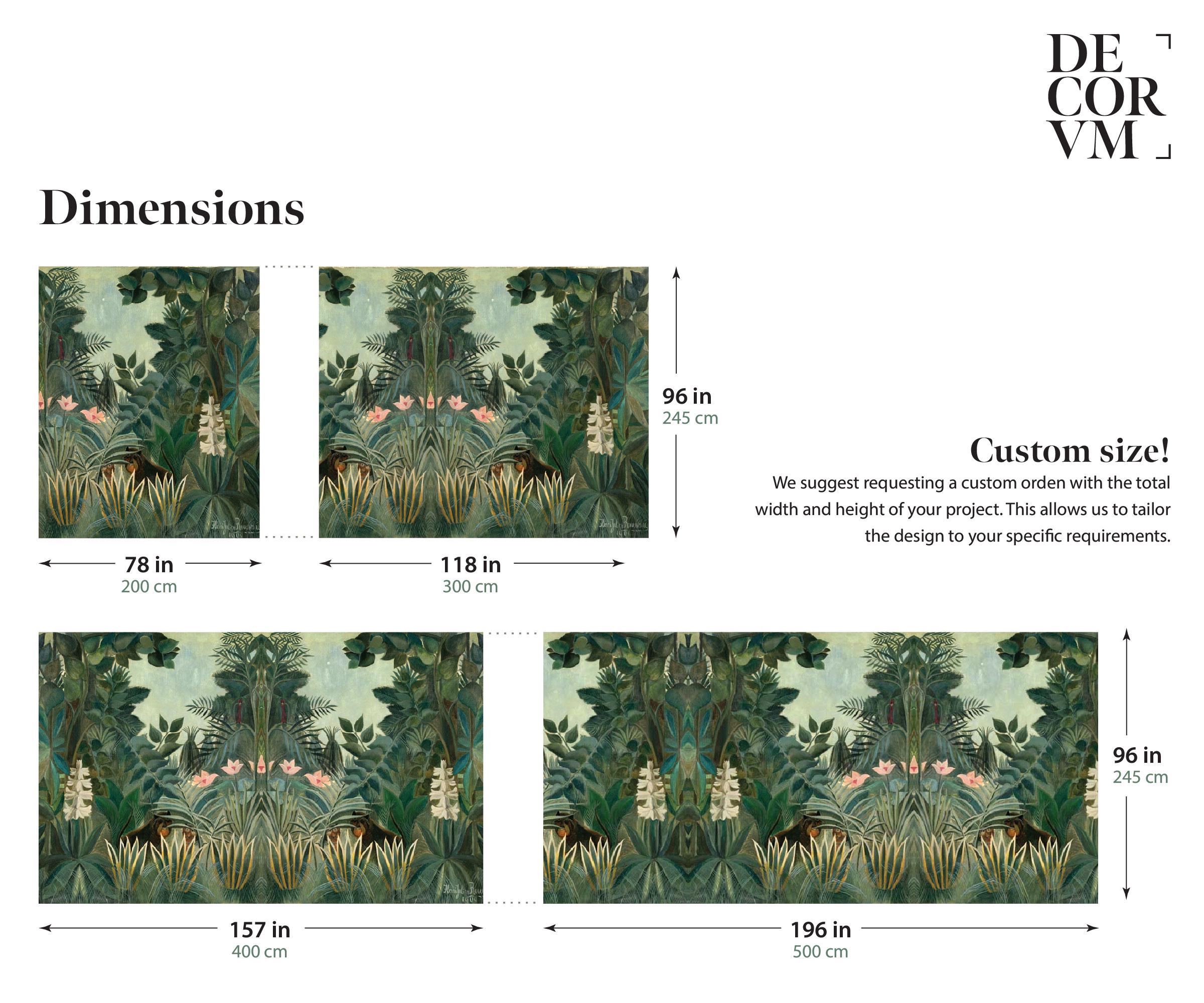 Jungle Wallpaper, Henri Rousseau Wall Mural the Equatorial Jungle, Peel ...