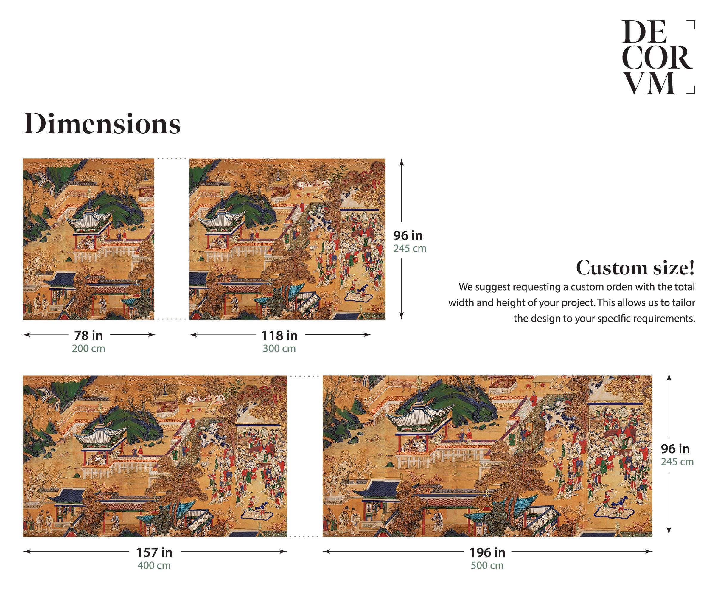 Antique Korean Panel Wallpaper Reproduction From the 18th Century ...