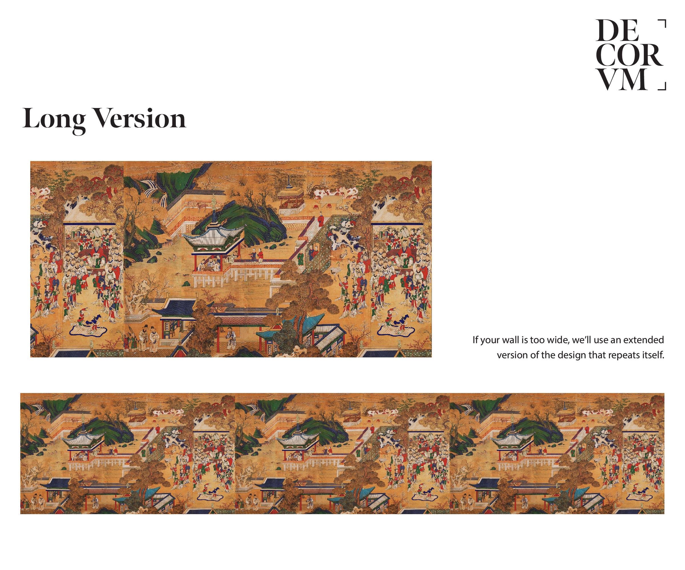Antique Korean Panel Wallpaper Reproduction From the 18th Century ...