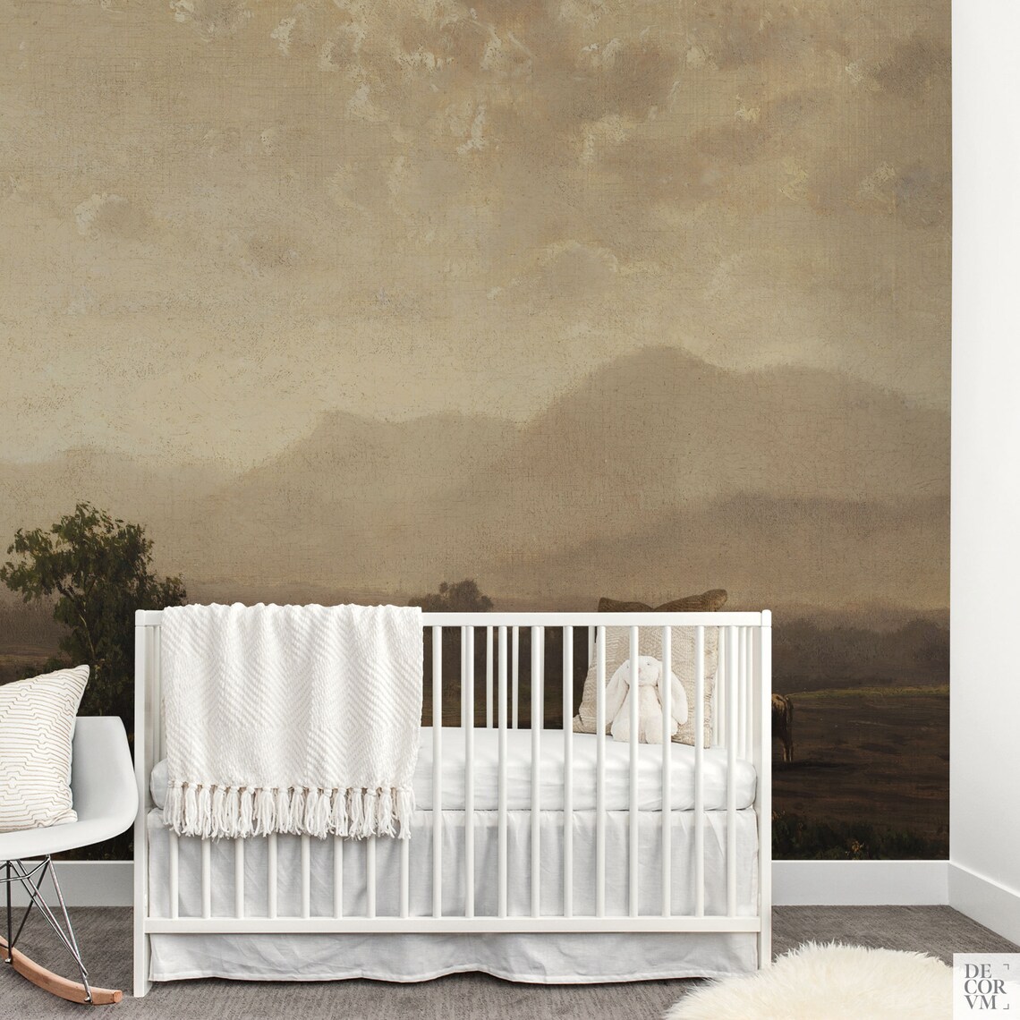 Napa Valley Mural Wallpaper. Wide Landscape in Sepia Tones, Vintage ...