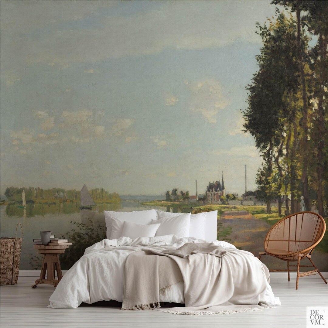 Monet Argenteuil Landscape Wallpaper Mural – French Impressionist Wall ...