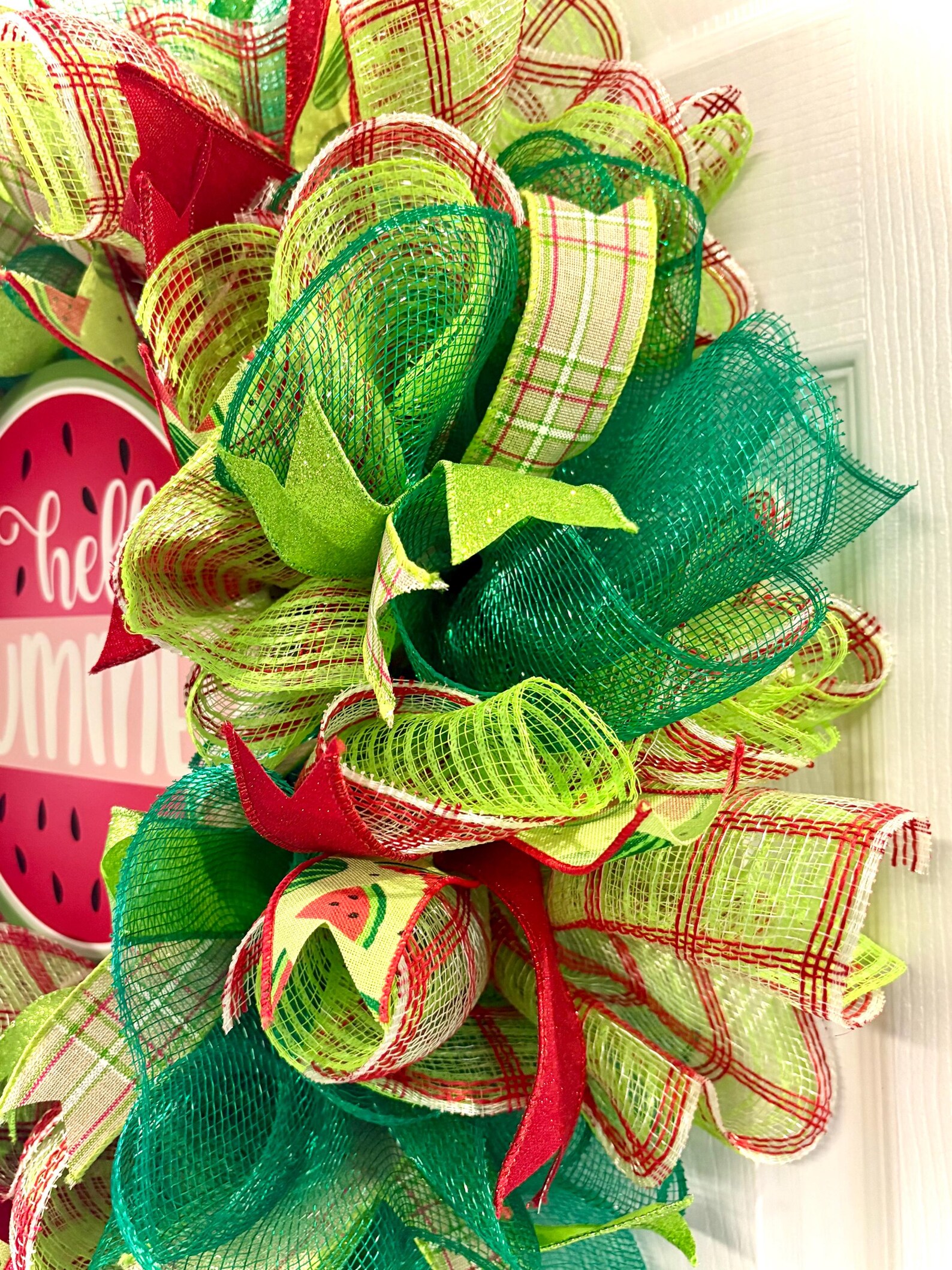 Hello Summer Wreath, Summer Watermelon Wreath, Summer Wreath, Door ...