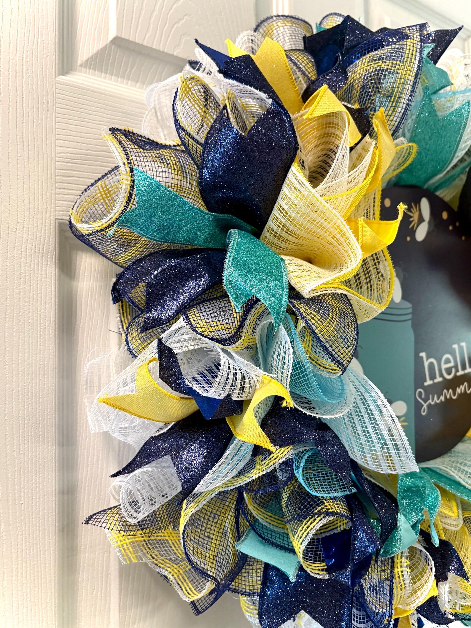 Hello Summer Wreath, Summer Fireflies Wreath, Summer Wreath, Door ...