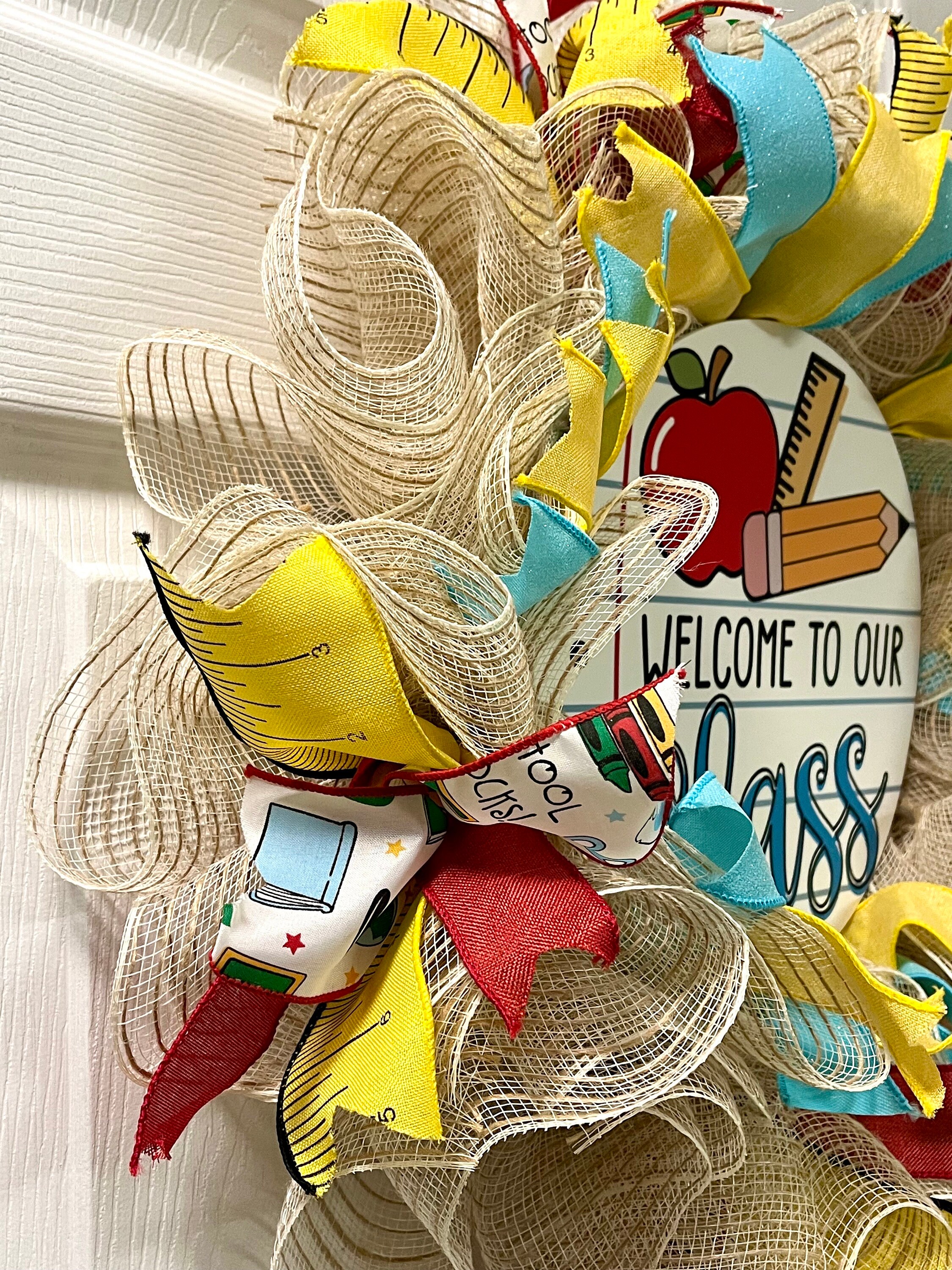 Teacher Wreath, Classroom Wreath, Welcome Wreath, Door Wreath - Etsy