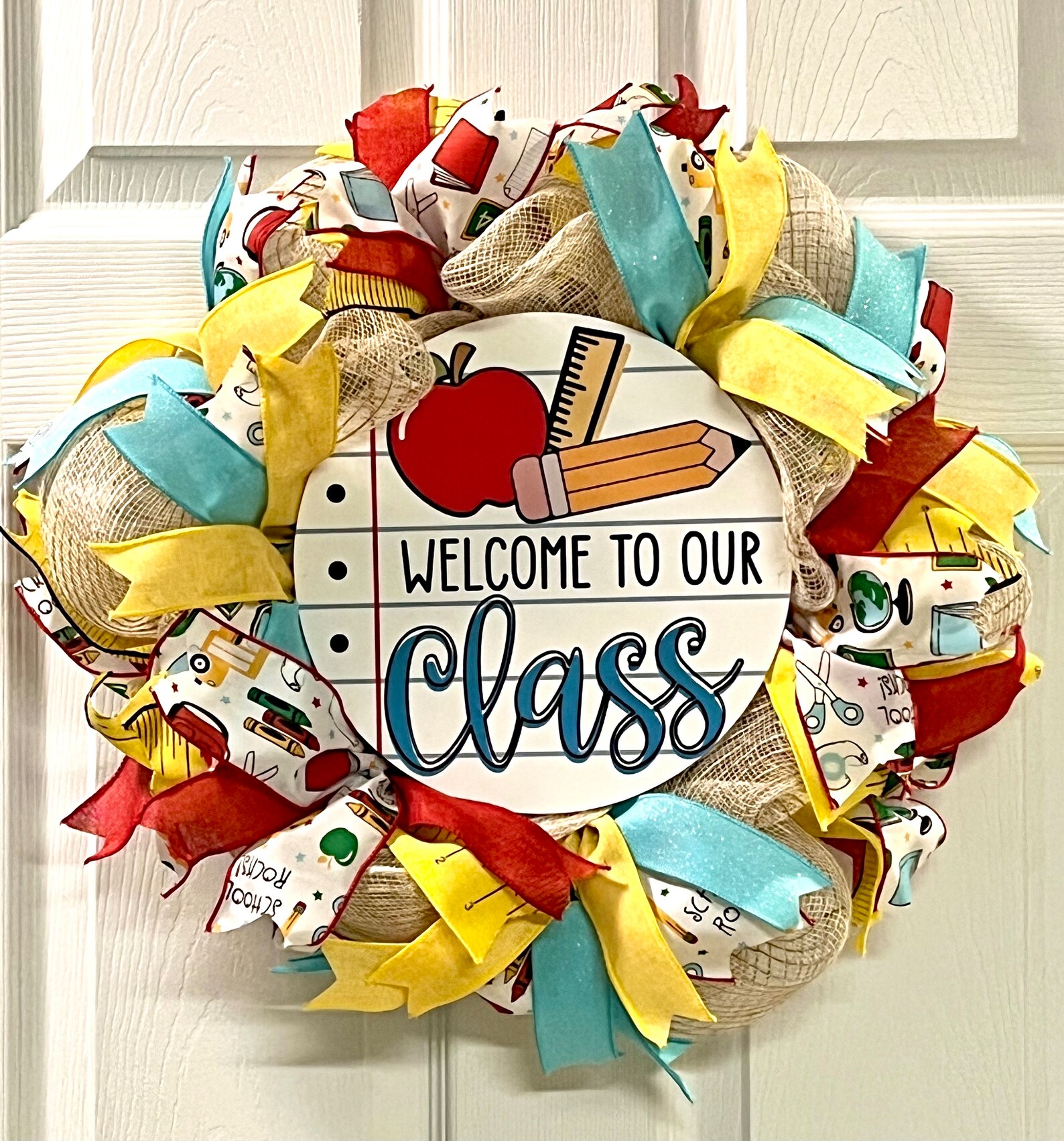 Teacher Wreath, Classroom Wreath, Welcome Wreath, Door Wreath - Etsy