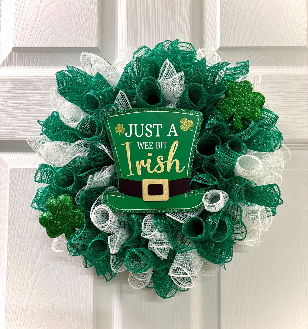 St Patrick’s Day Wreath, Just A Wee Bit Irish Wreath, Lucky Wreath ...
