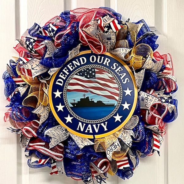 Navy Wreath - Etsy