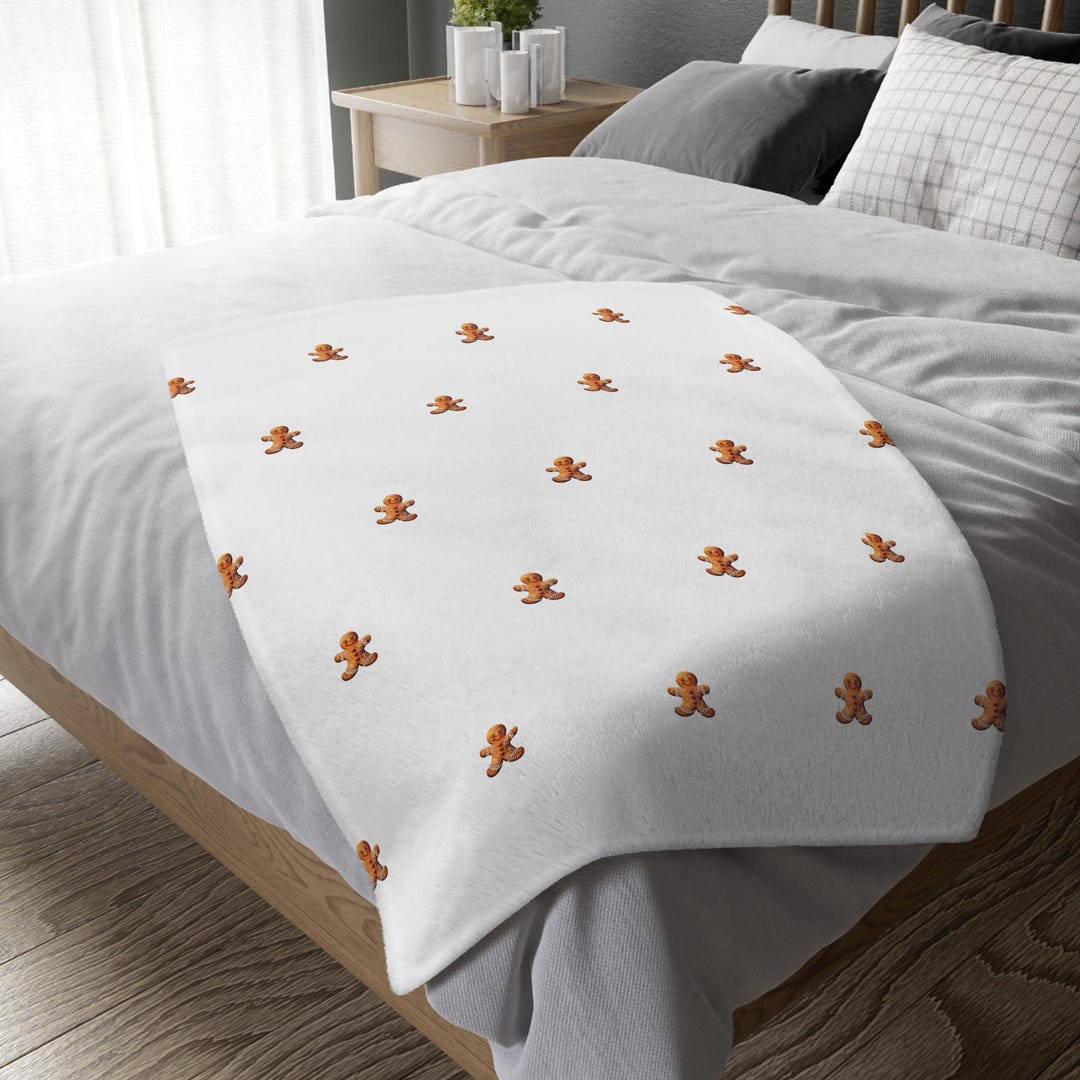 Gingerbread Man Velveteen Microfiber Blanket (two-sided Print), - Etsy