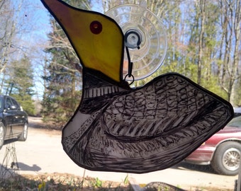 Stained Glass Lamp Shade Loon - Etsy