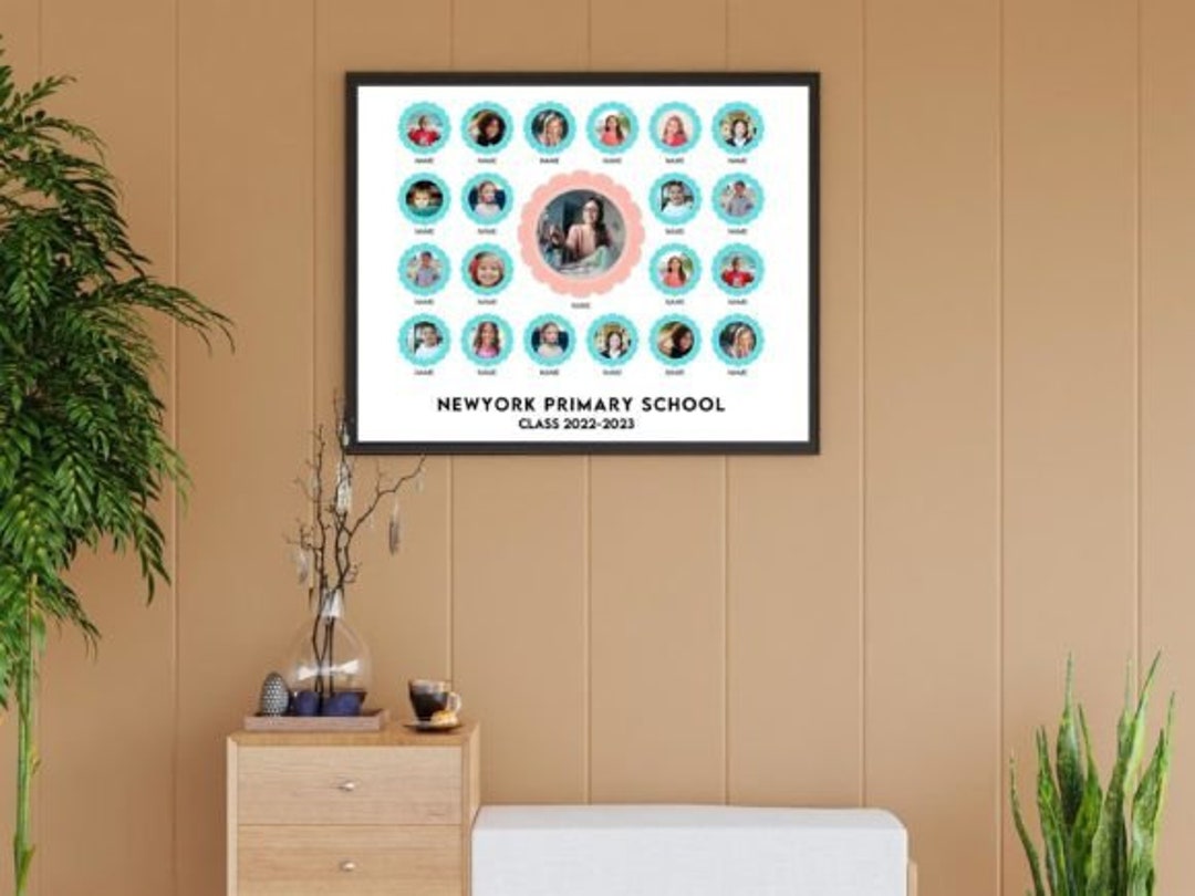 Editable School Class Photo Collage, Graduation Photo Template, Class ...