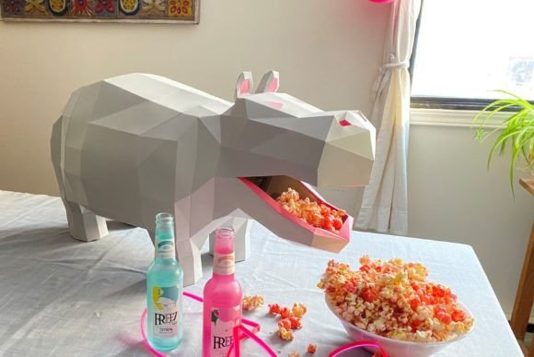 Animal 3d Svg Crafts Hippo Paper Sculpture - Etsy