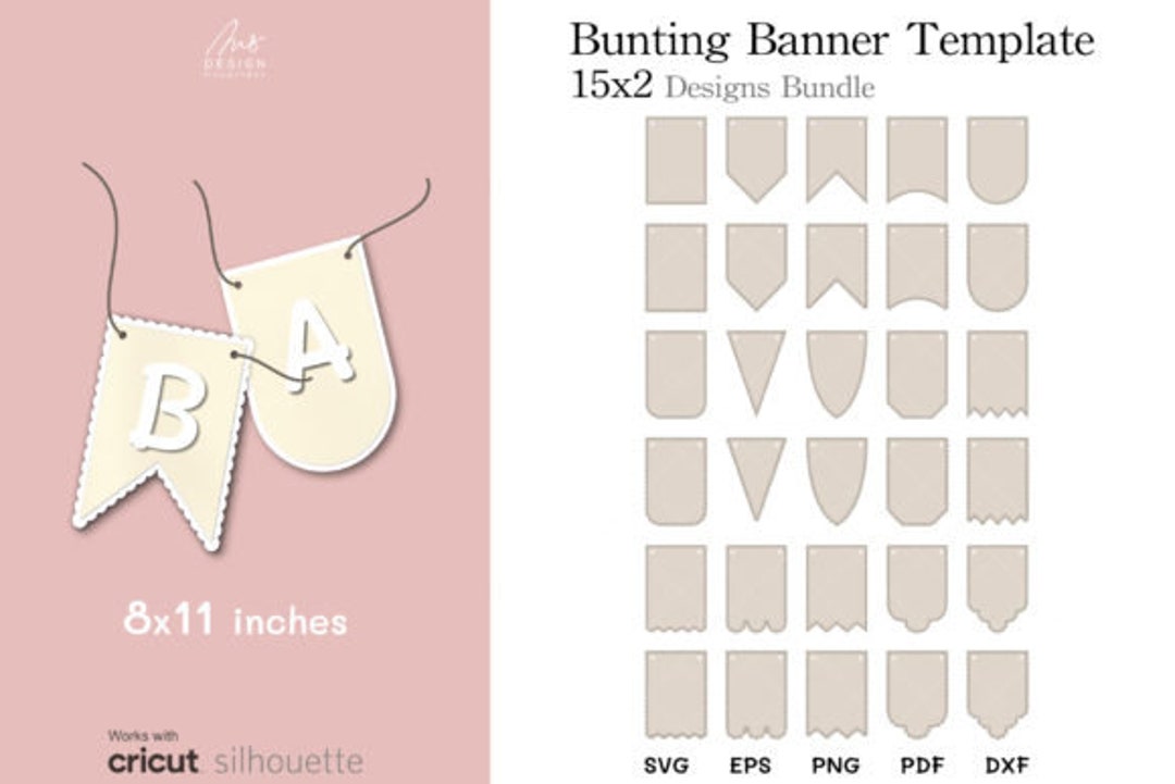 Banner Bunting Birthday Party Bundle SVG, Bunting Flags Birthday ...