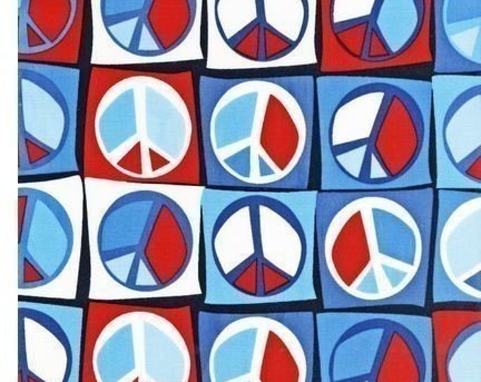 Robert Kaufman Flower Child Peace Signs Americana Fabric by the Yard - Etsy