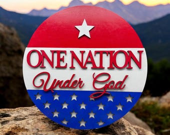 One Nation Under God Sign - Etsy