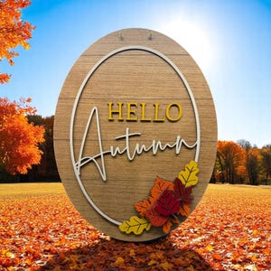 Hello Autumn Wooden Sign: Rustic Fall Decor - Etsy