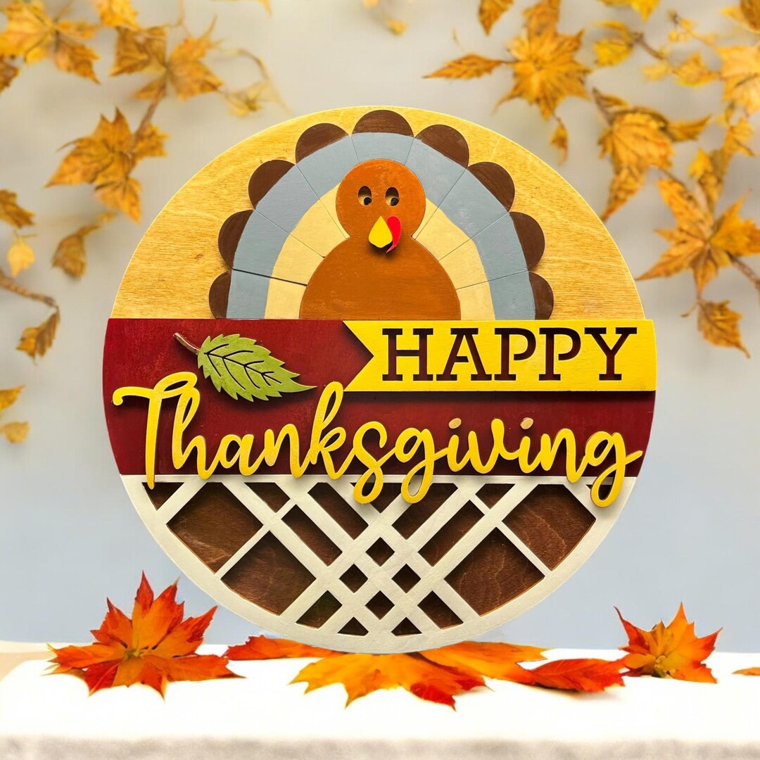 Happy Thanksgiving (burgandy) Door Sign - Etsy