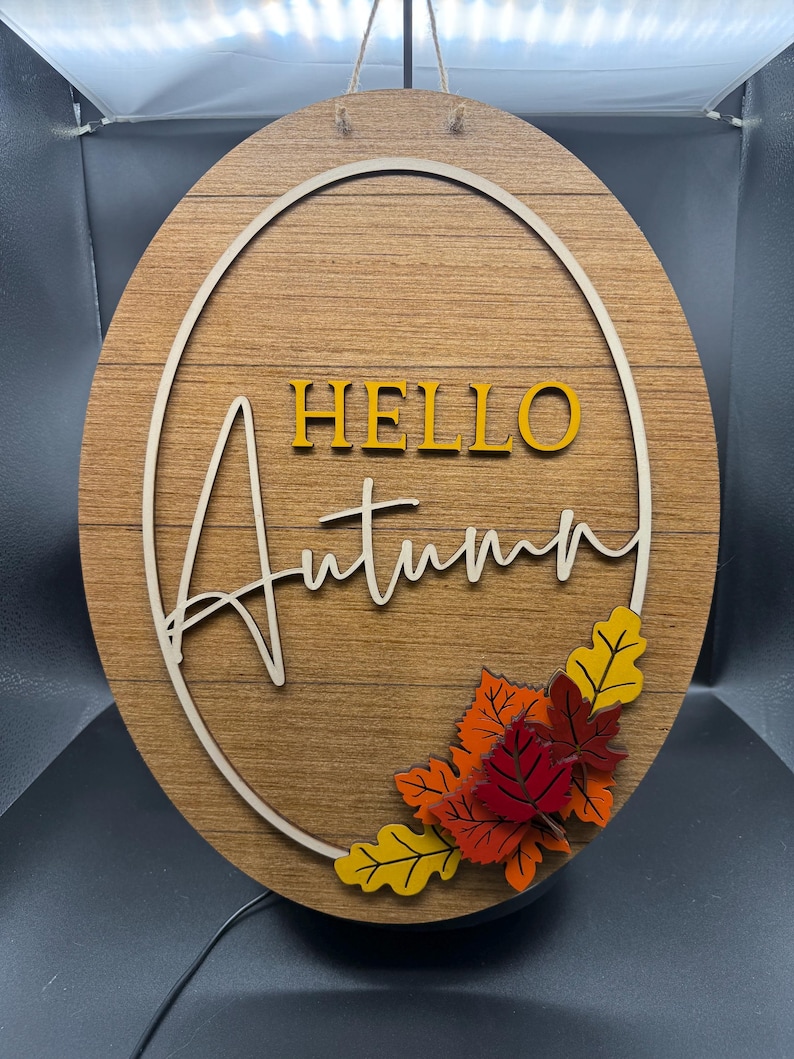 Hello Autumn Wooden Sign: Rustic Fall Decor - Etsy