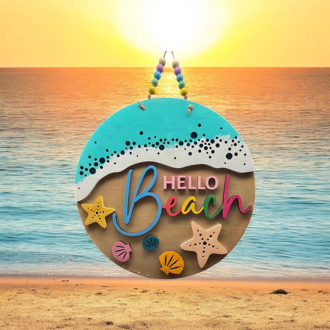 Hello Beach! Door Sign - Etsy