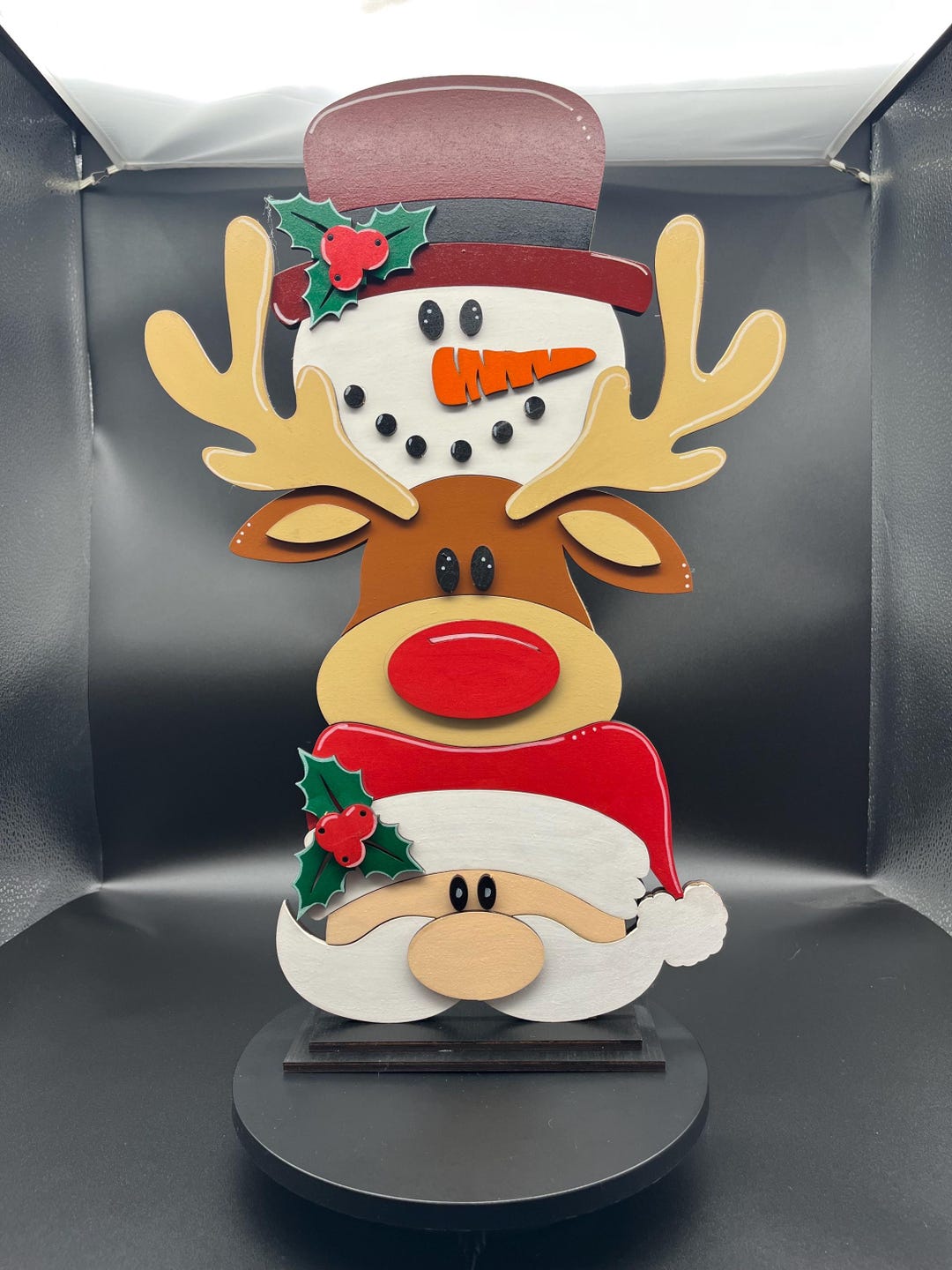 Santa/reindeer/snowman Shelf Sitter burgandy - Etsy
