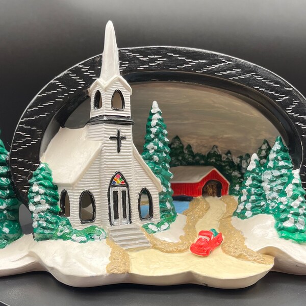 Lighted Ceramic Church - Etsy
