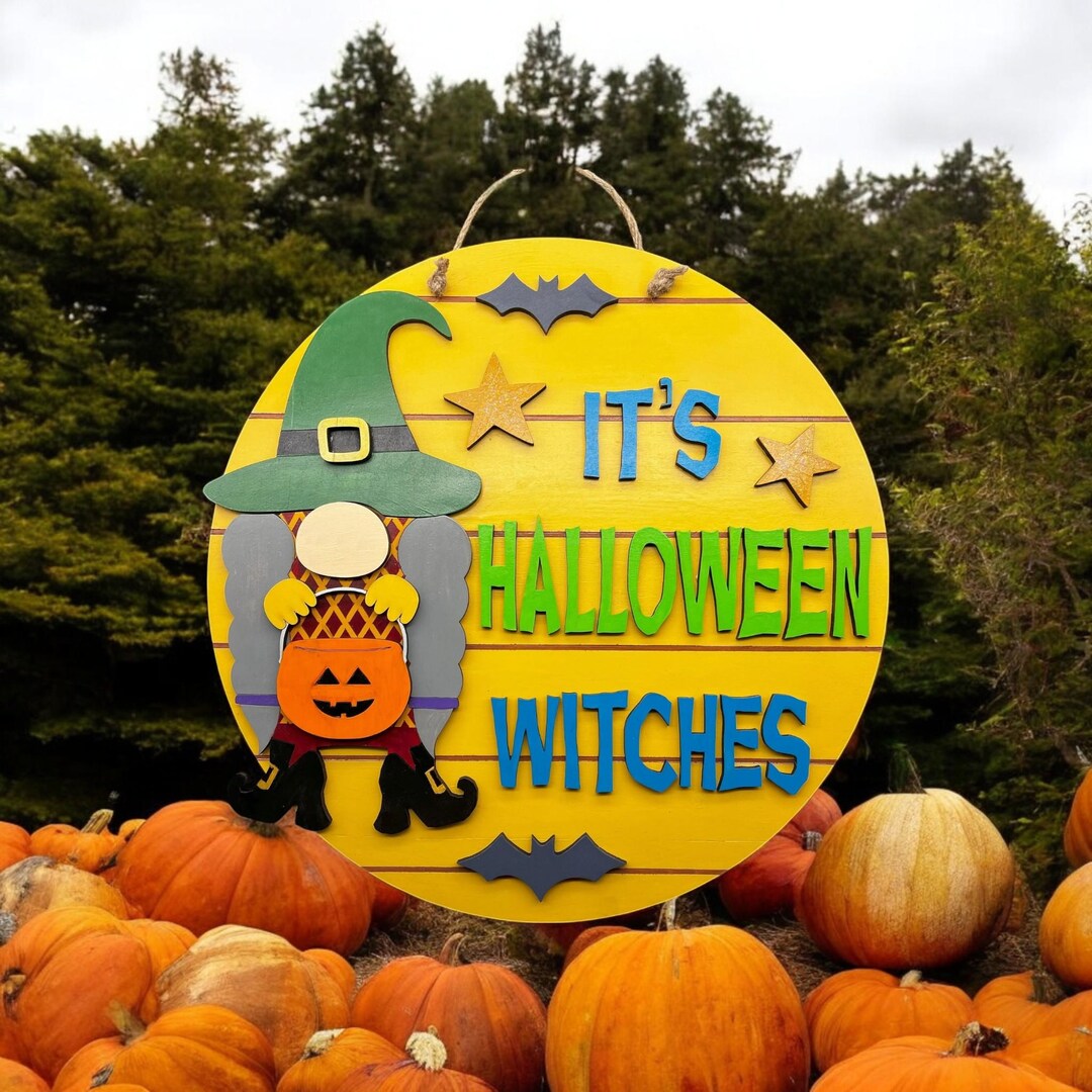 It's Halloween Witches Door Sign - Etsy