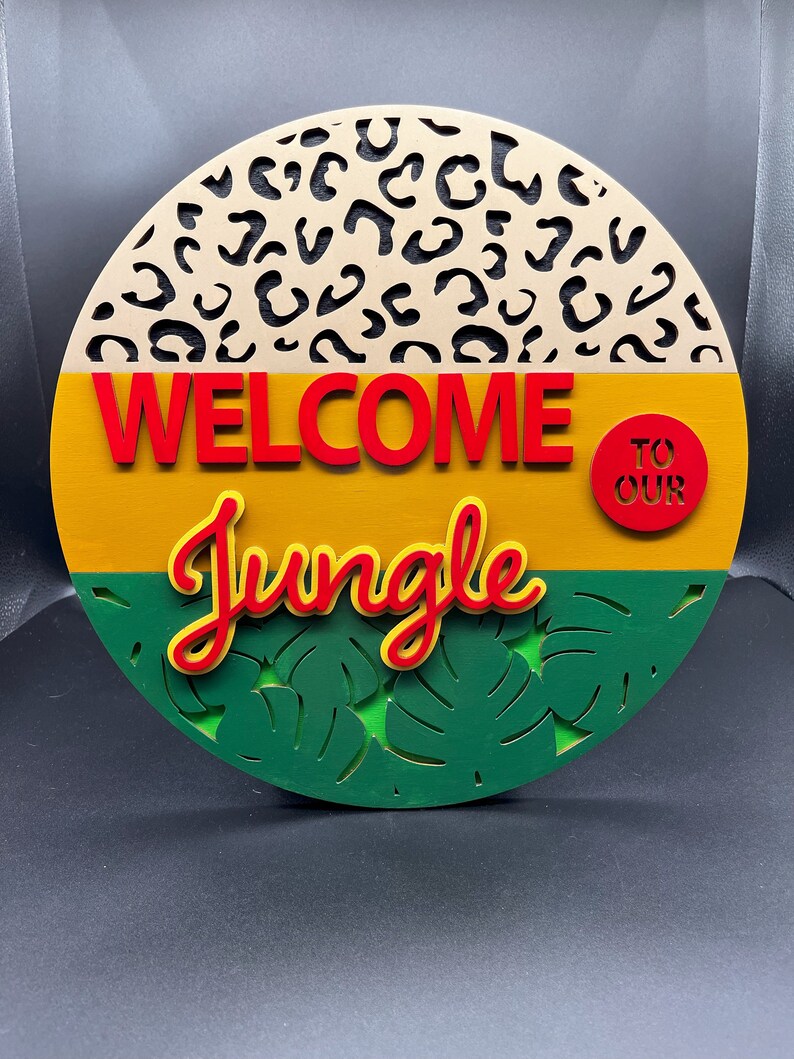 Welcome to Our Jungle Door Sign - Etsy