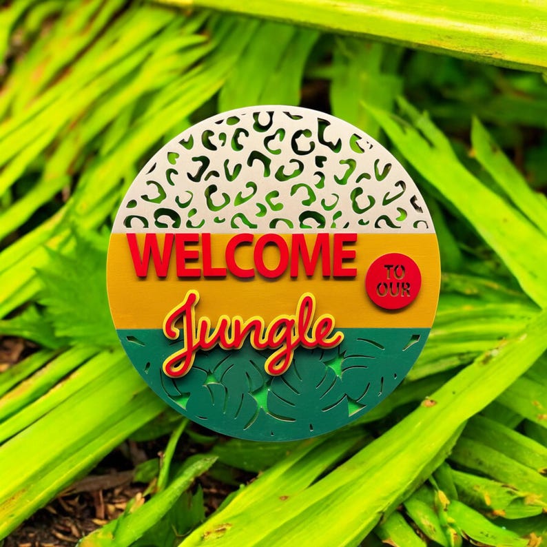 Welcome to Our Jungle Door Sign - Etsy