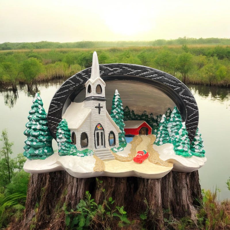 Lighted Ceramic Church - Etsy