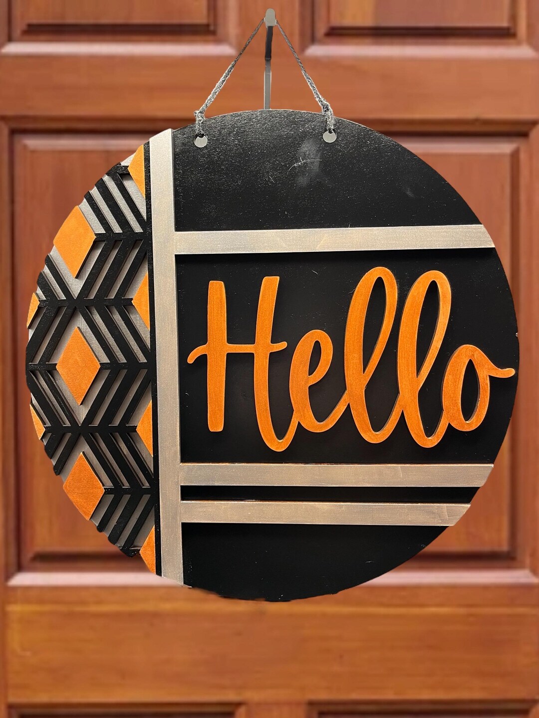 Metallic Colors of Hello Door Sign - Etsy
