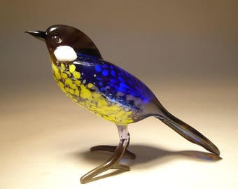 Blue glass bird | Etsy