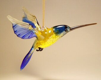 Blue glass bird | Etsy