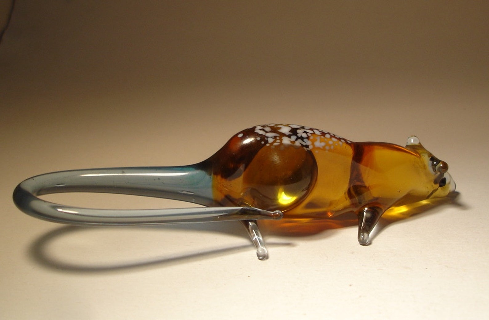Handmade Blown Glass Art Figurine Animal Brown Mouse RAT - Etsy