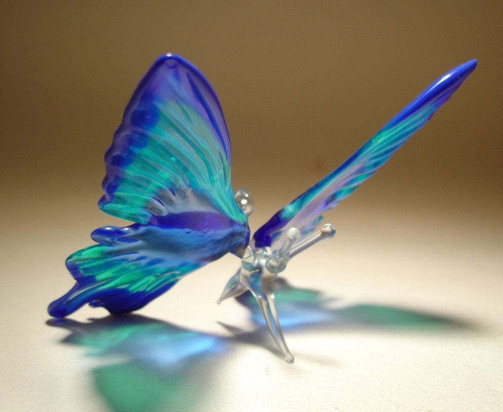Blown Glass Figurine Art Insect Blue and Aqua Hanging - Etsy