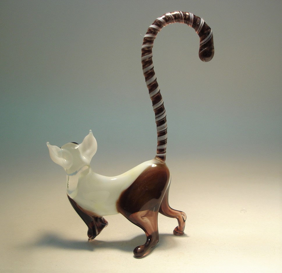 Handmade Blown Glass Art Figurine Animal Monkey LEMUR - Etsy
